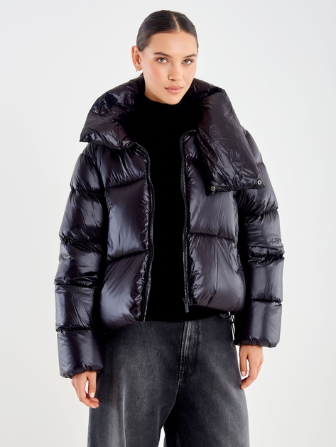 SHORT DOWN JACKET WITH ASYMMETRICAL COLLAR | Trendy Confession