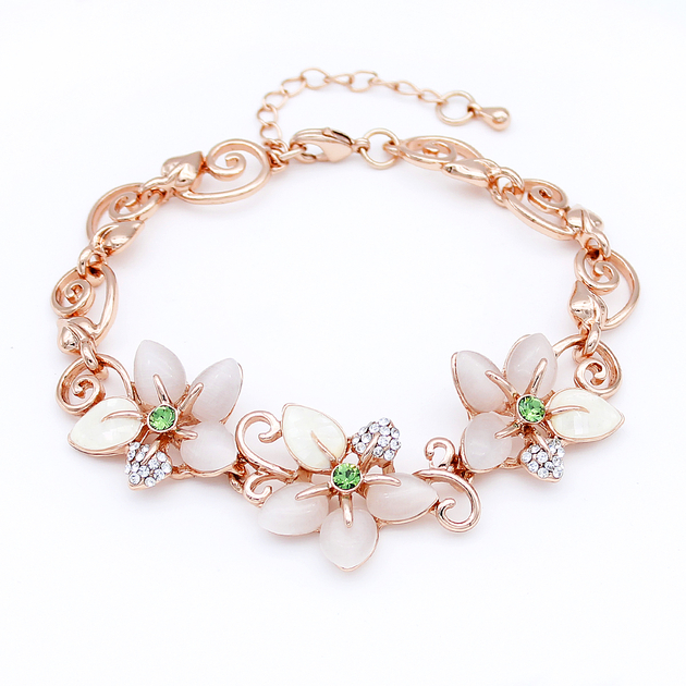 Гривна розово позлатяване с цветя | Бижута Invoke.bg | Бижута Invoke