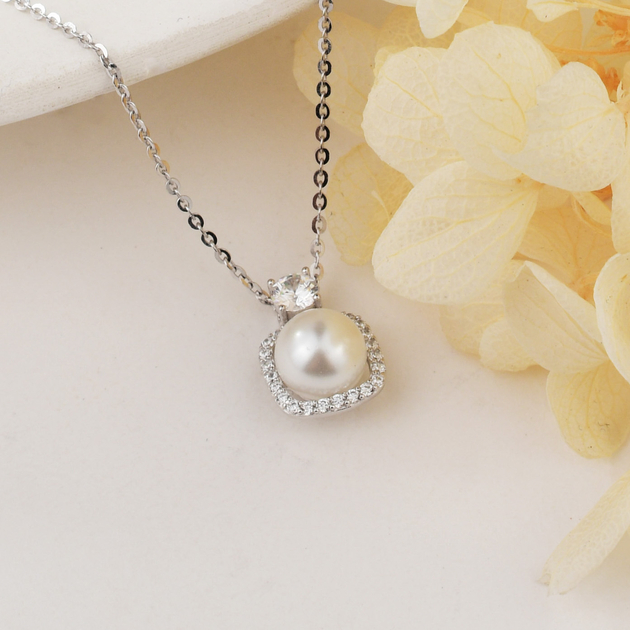 Нежно сребърно колие с перла 2700000059548| колекция Delicate Silver ...