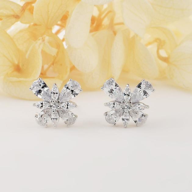 Сребърни обеци по ухото цветя 2700000063347 | Бижута Invoke.bg | Бижута ...