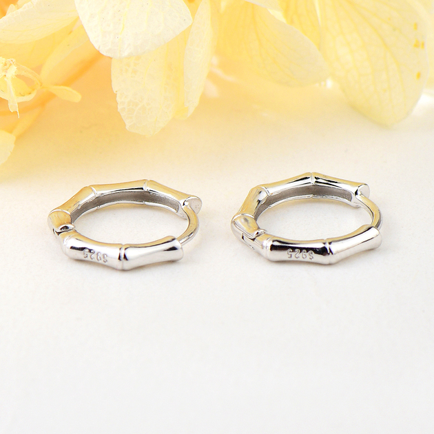 Сребърни обеци Халки с родий | колекция Delicate Silver | Бижута Invoke