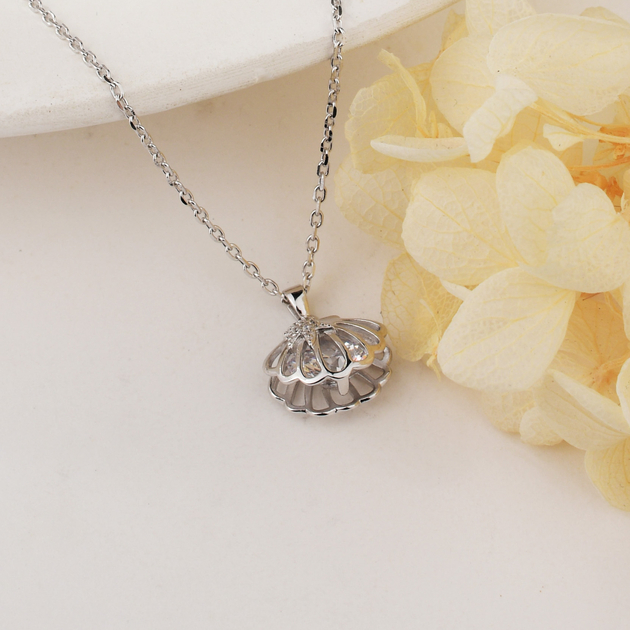 Нежно сребърно колие мида | колекция Delicate Silver | Бижута Invoke