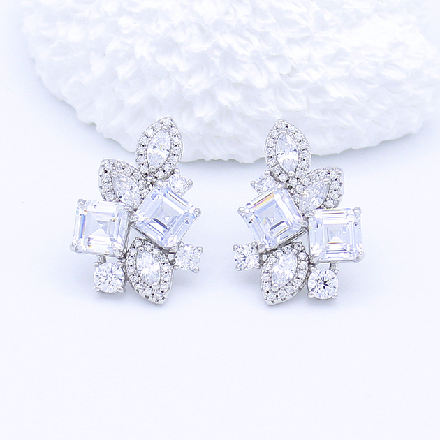 Сребърни обеци с камъни циркон | Колекция Silver Premium | Бижута ...