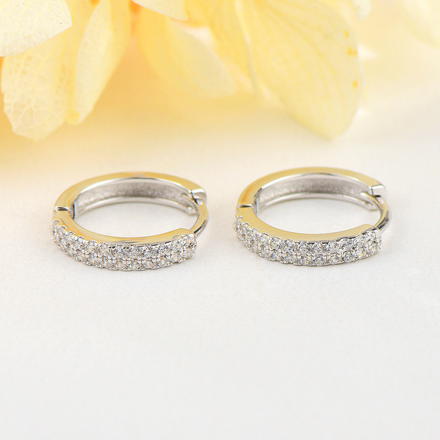 Сребърни обеци Халки с родий | колекция Delicate Silver | Бижута Invoke