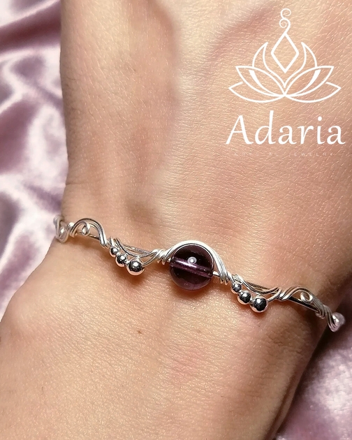 Сребърна гривна с Аметист | Adaria Handmade