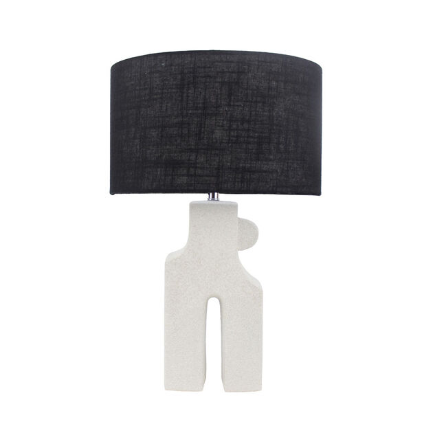 KOEN LAMP TABLE CERAMIC LINEN WHITE BLACK H54cm CE | Maison.bg ...