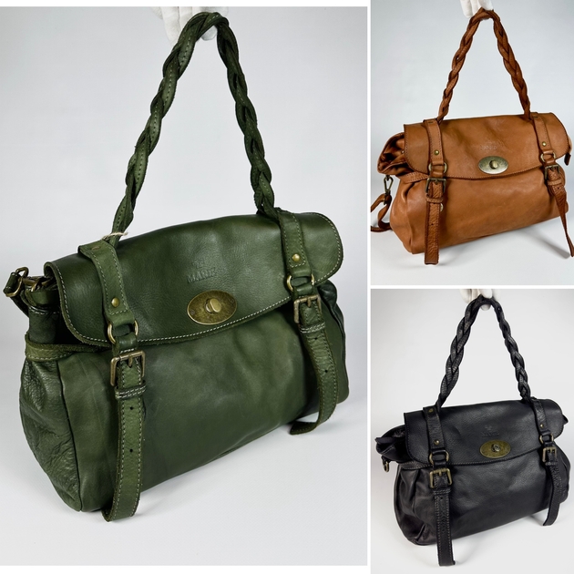 Кожаная женская сумка на плечо из натуральной мягкой вареной кожи с ...