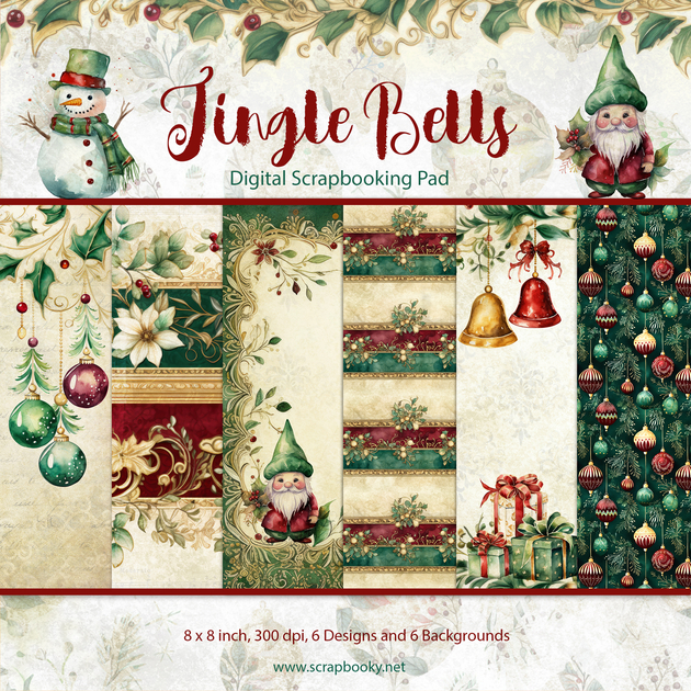"Jingle Bells" - Digital Paper | Scrapbooky