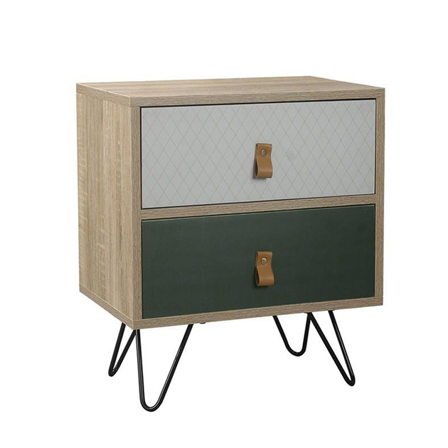 TREND MINT NIGHTSTAND 2DRAWERS CHIPBOARD WITH MELAMINE CARTA SONOMA ...