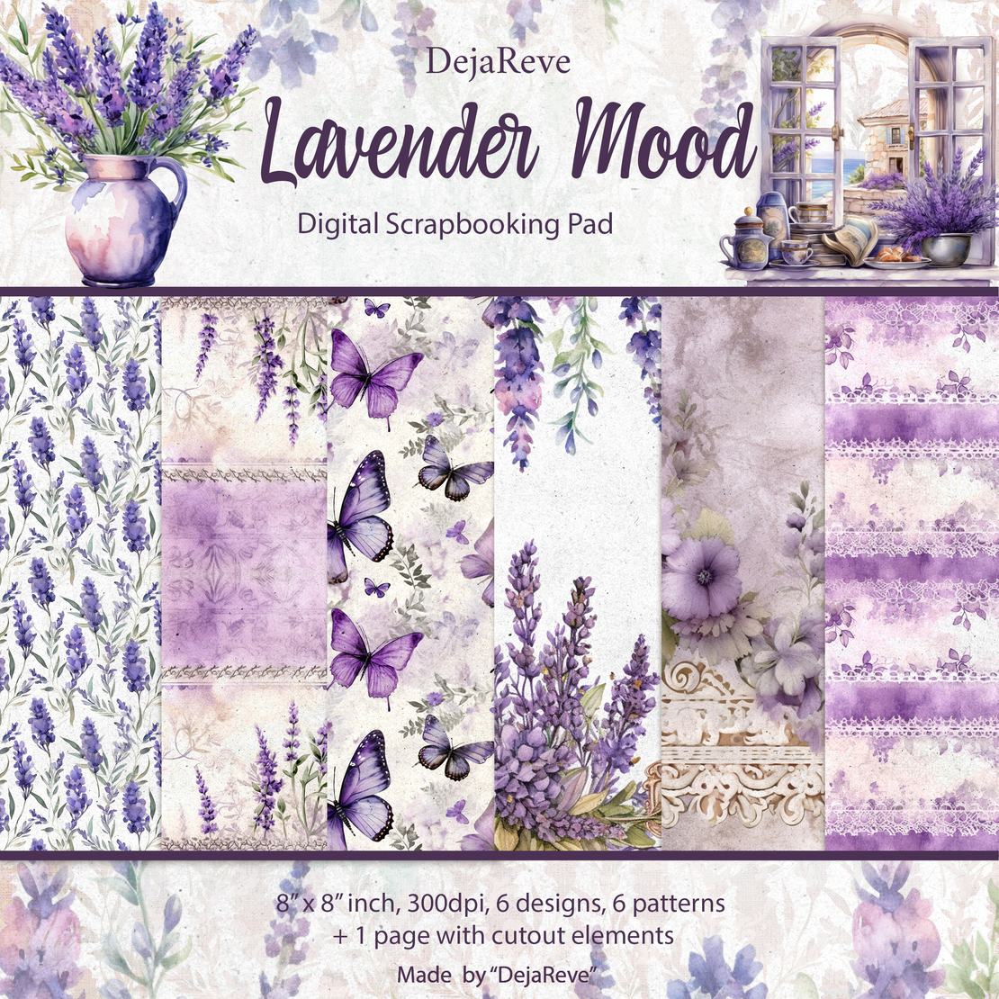 "Lavender Mood" Digital Paper | Scrapbooky